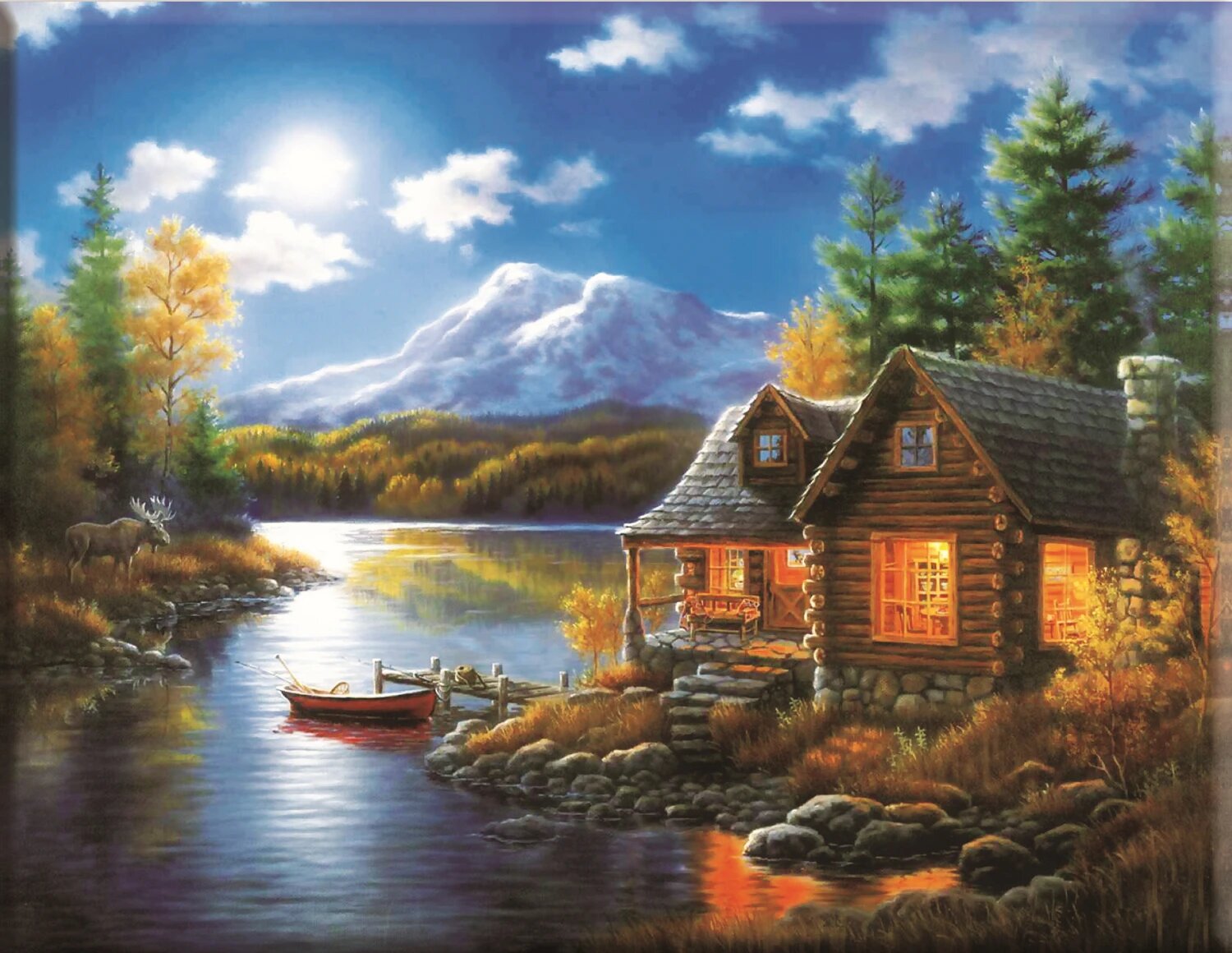 Вышивка крестом зимний пейзаж 50x40см, CT-043, 11CT