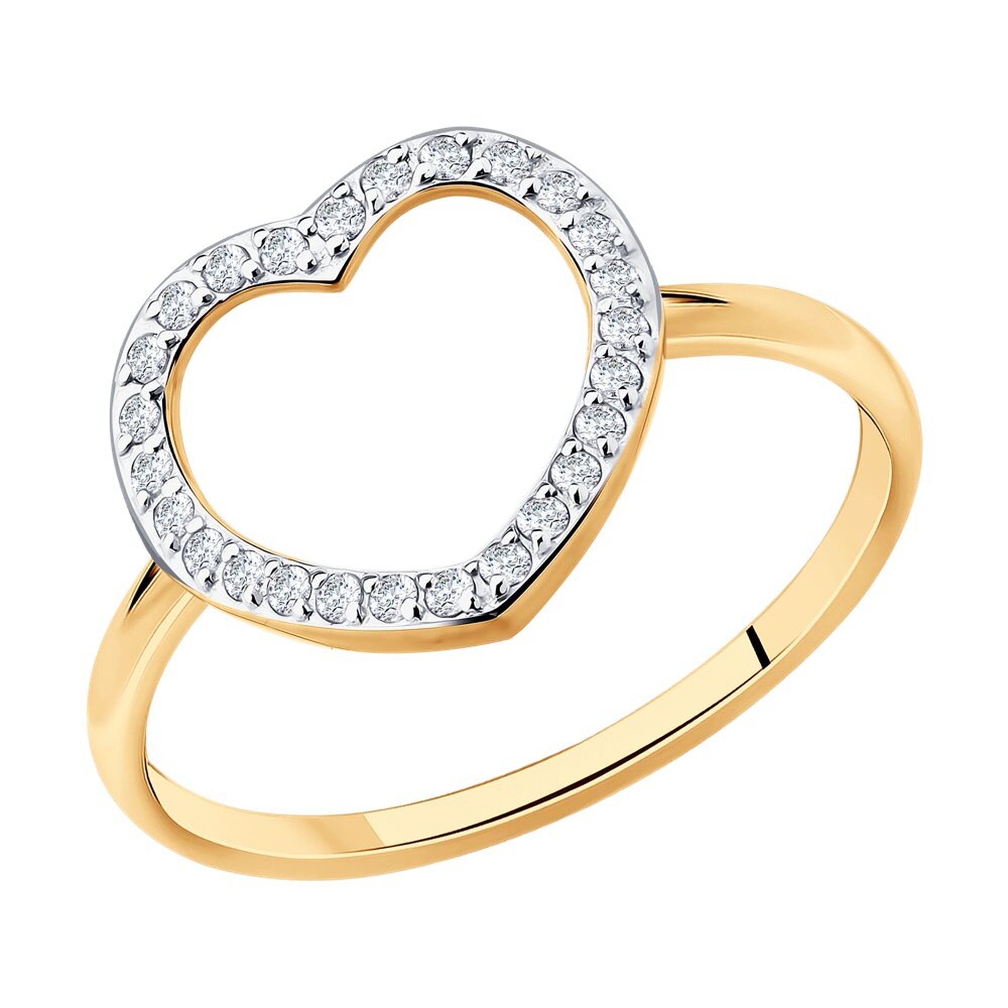 Кольцо дорожка Diamant online, красное золото, 585 проба, фианит