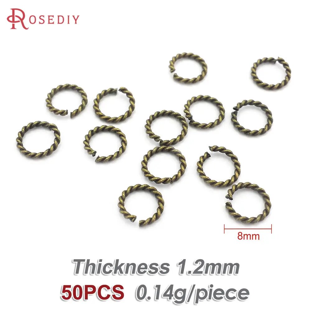 Латунные Скручивающиеся Колечки диаметром 5 мм, 6 мм, 8 мм, 10 мм, 18 мм, 20 мм, разрезные кольца, закрытые кольца, фурнитура «сделай сам» для ювелирных изделий