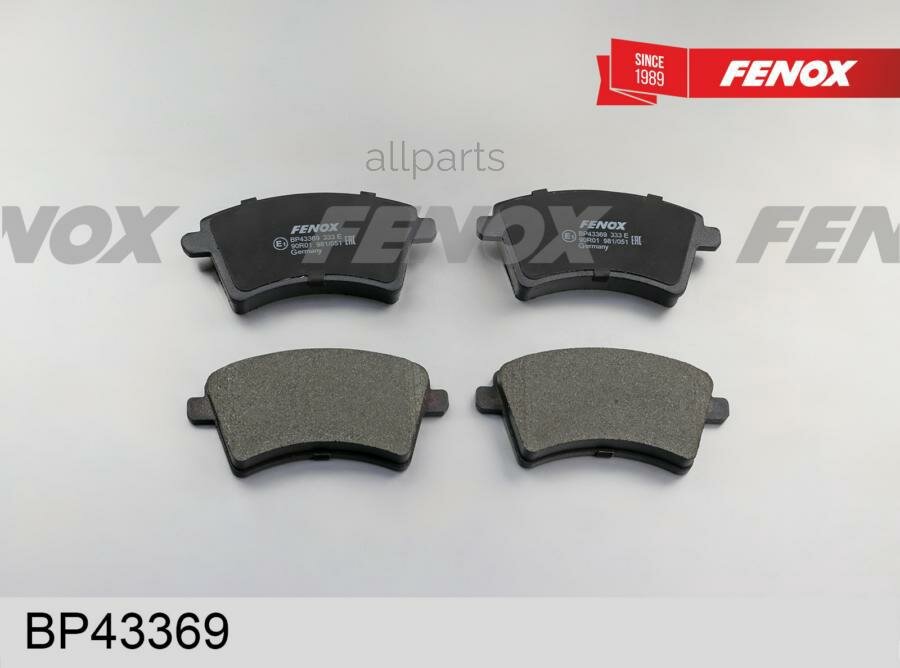 FENOX BP43369 Колодки торм. пер.