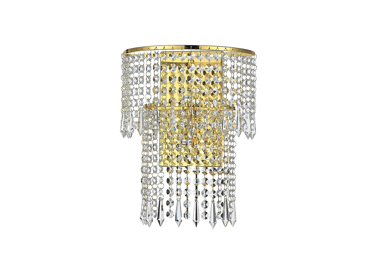 Donolux Classic бра, подвески хрусталь K9, шир 25 см, выс 30 см, 2xG9 40W, арматура золотого цвета