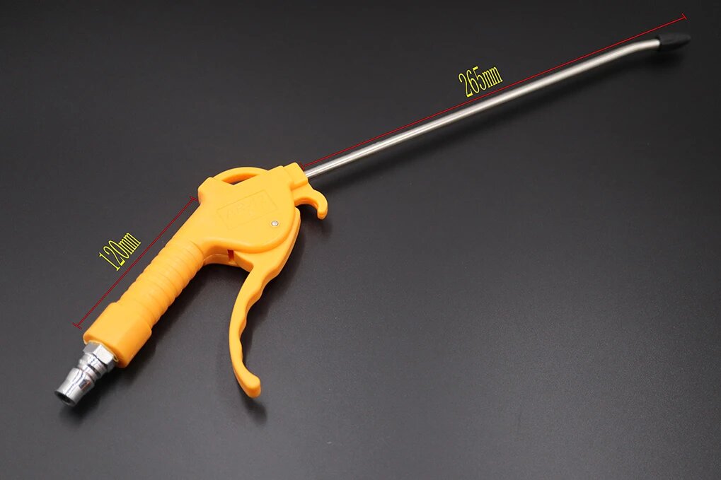Пневматический пистолет 1 шт, насадка с изогнутой трубкой для удаления пыли, желтого цвета