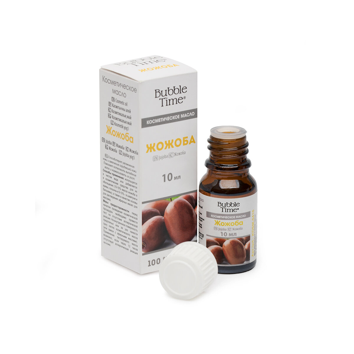 BUBBLE TIME Косметическое масло Жожоба KOSM-0410-DI00 10 мл для лица и волос увлажняет кожу
