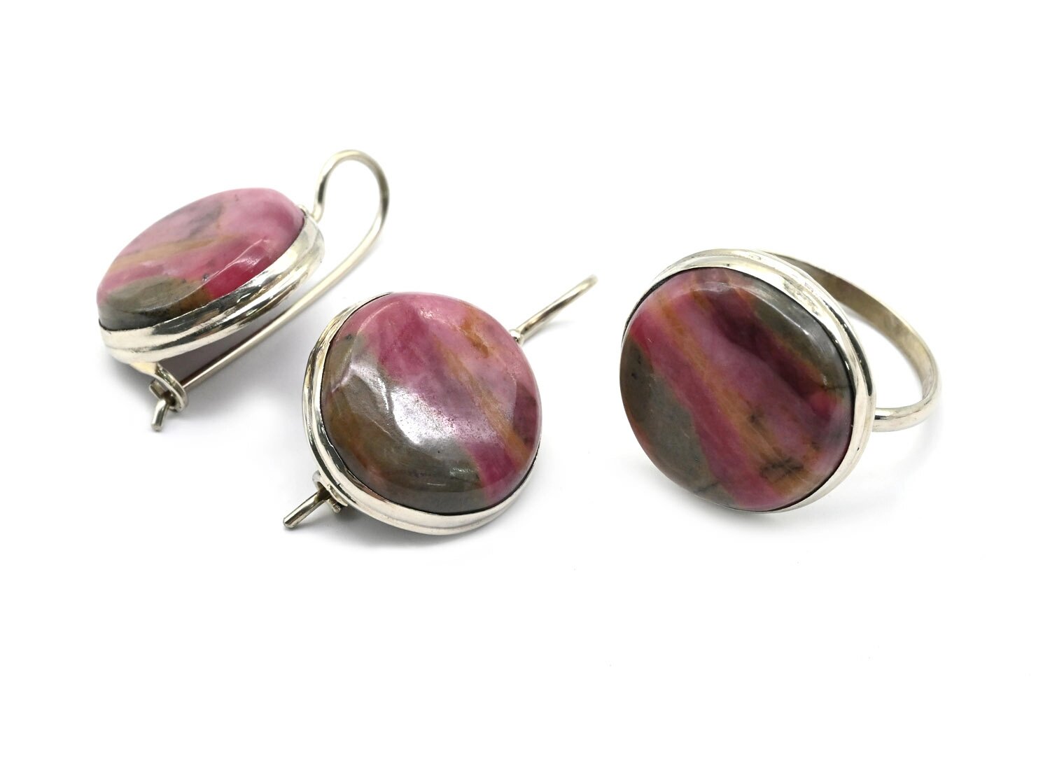 Комплект бижутерии, родонит