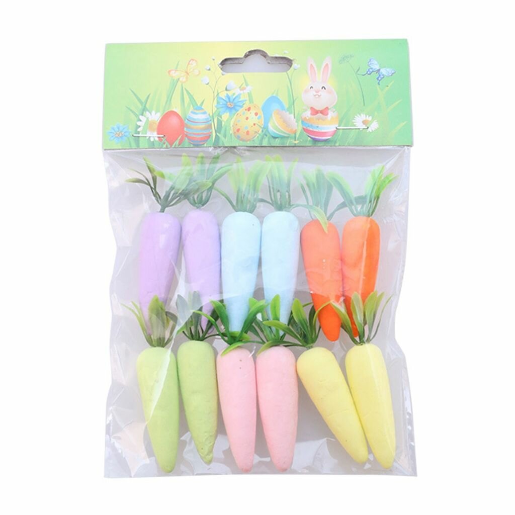 Украшение вечеринки, Упаковка из 12 разноцветных морковок, 1 пакет