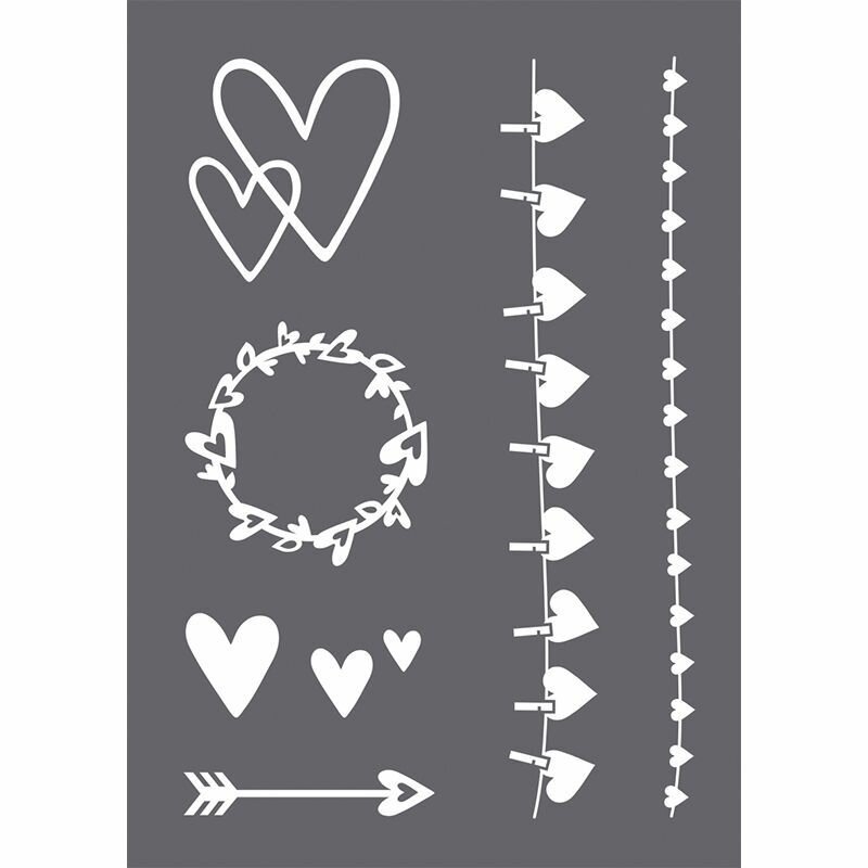 Трафарет Rayher "Сердце", в наборе со шпателем-скребком