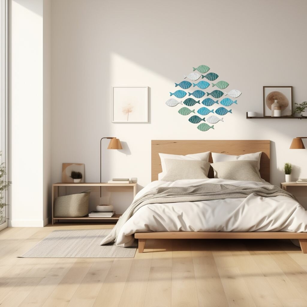 Внутреннее убранство рабочего стола, Деревянная настенная декорация в форме рыбы, 1 набор 20 шт.