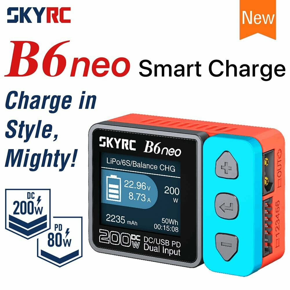 B6neo Smart Charger DC 200W PD 80W LiPo зарядное устройство для балансировки зарядного устройства