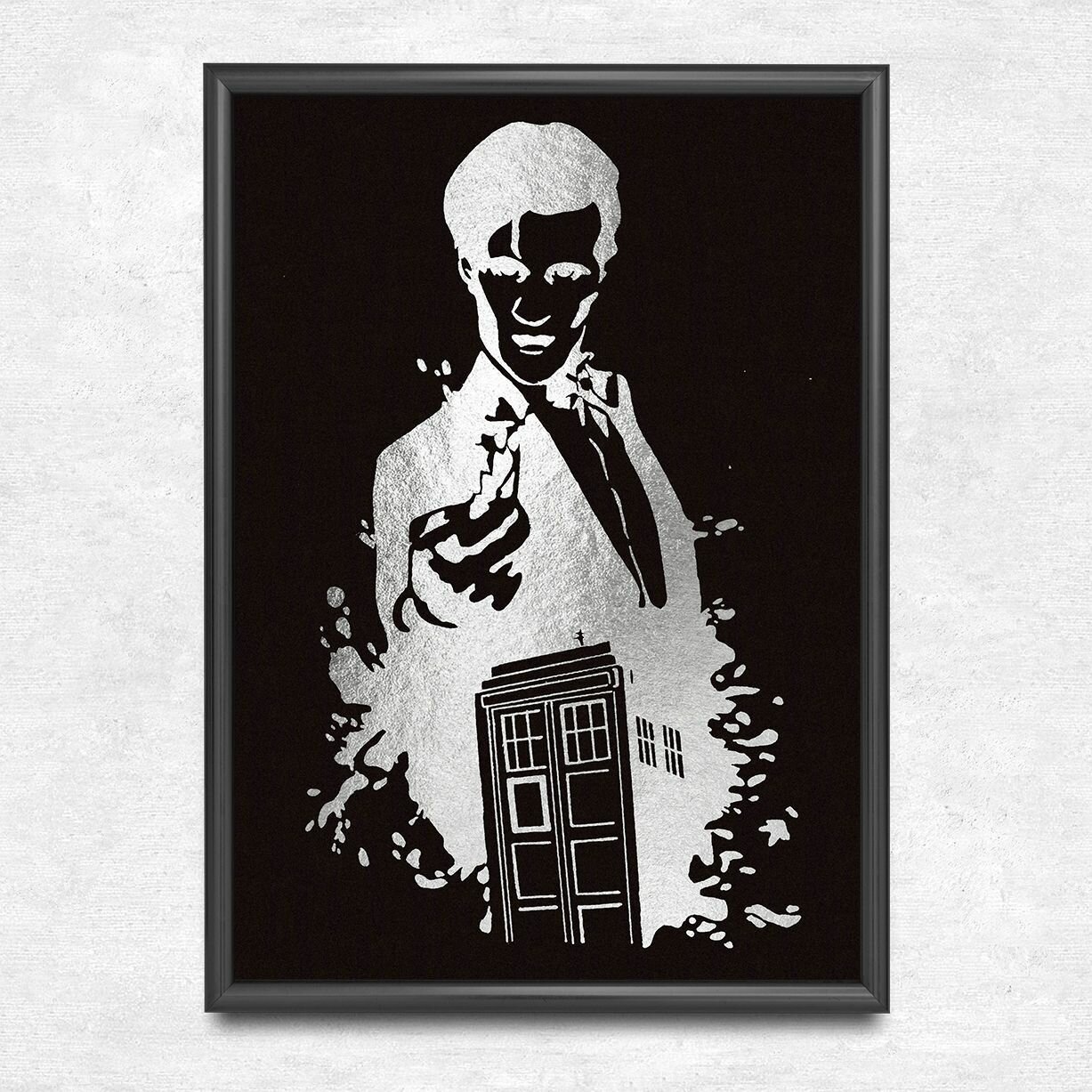 Постер Доктор Кто / Плакат Doctor Who Мэтт Смит. Постер интерьерный для детской, гостиной, спальни, кабинета. Минимализм