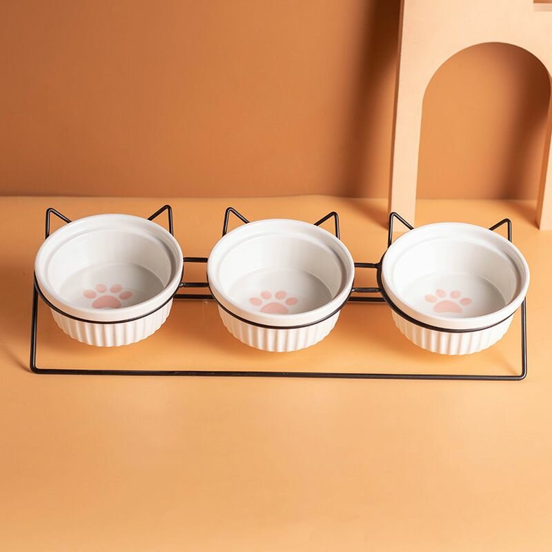 Три керамические миски для кошек Кошачьи три миски из керамики