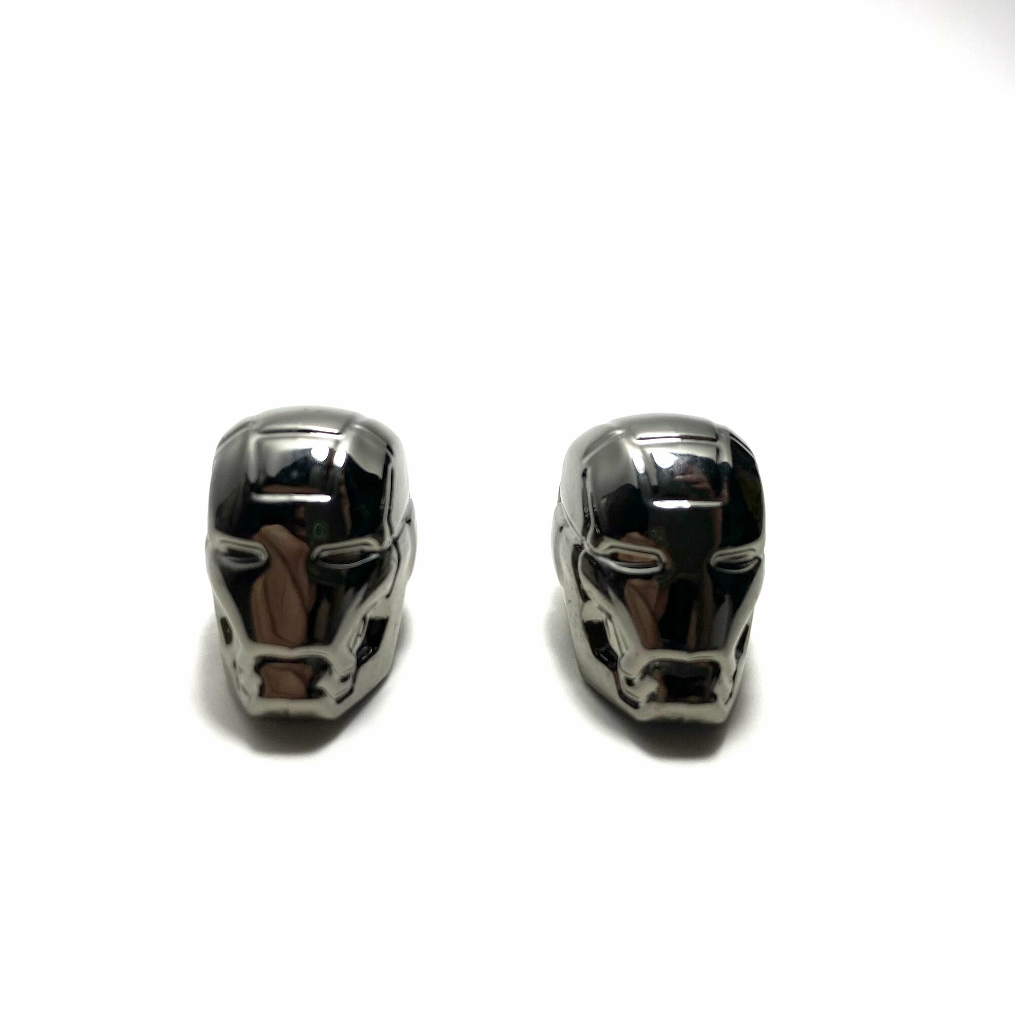 Колпачки на ниппель велосипеда "Железный человек", цвет никель, 2шт.