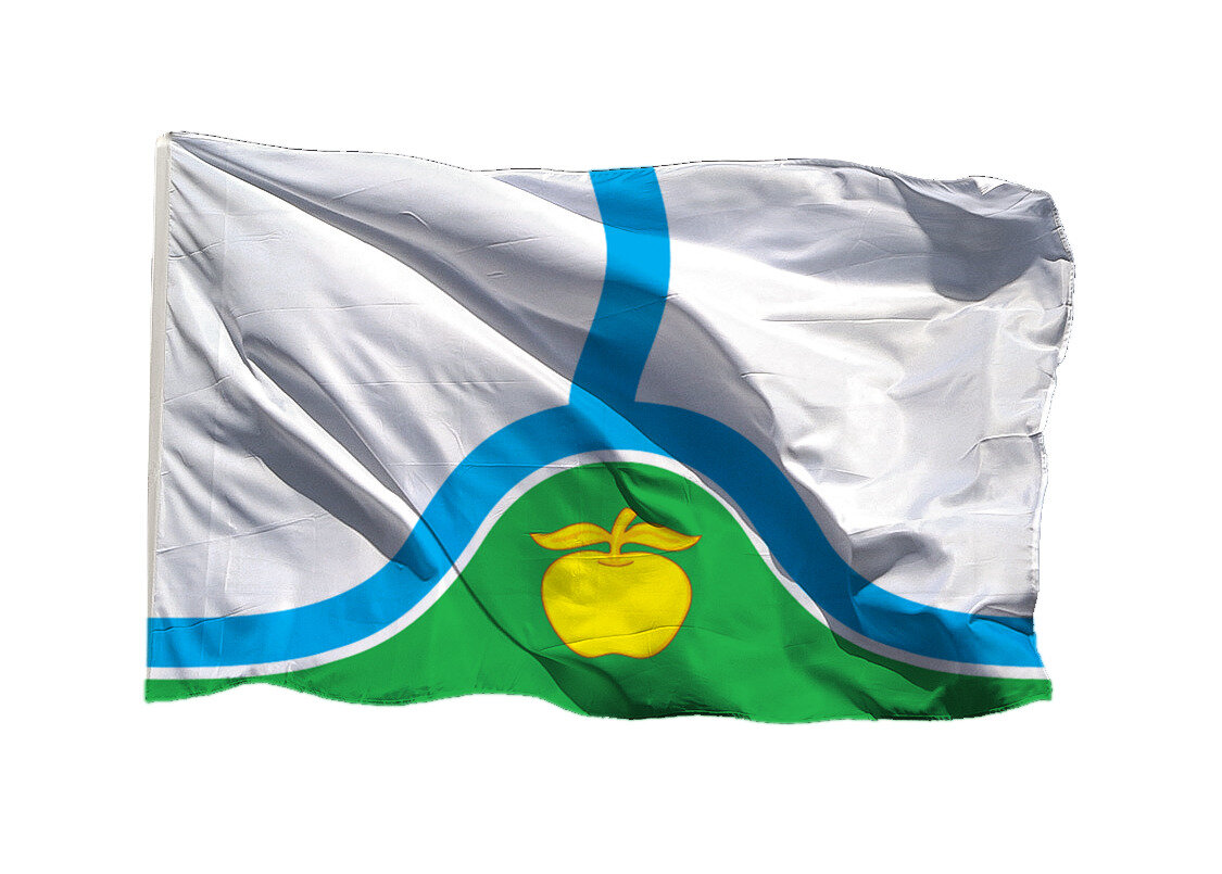 Флаг Россоши на шёлке, 70х105 см для ручного древка