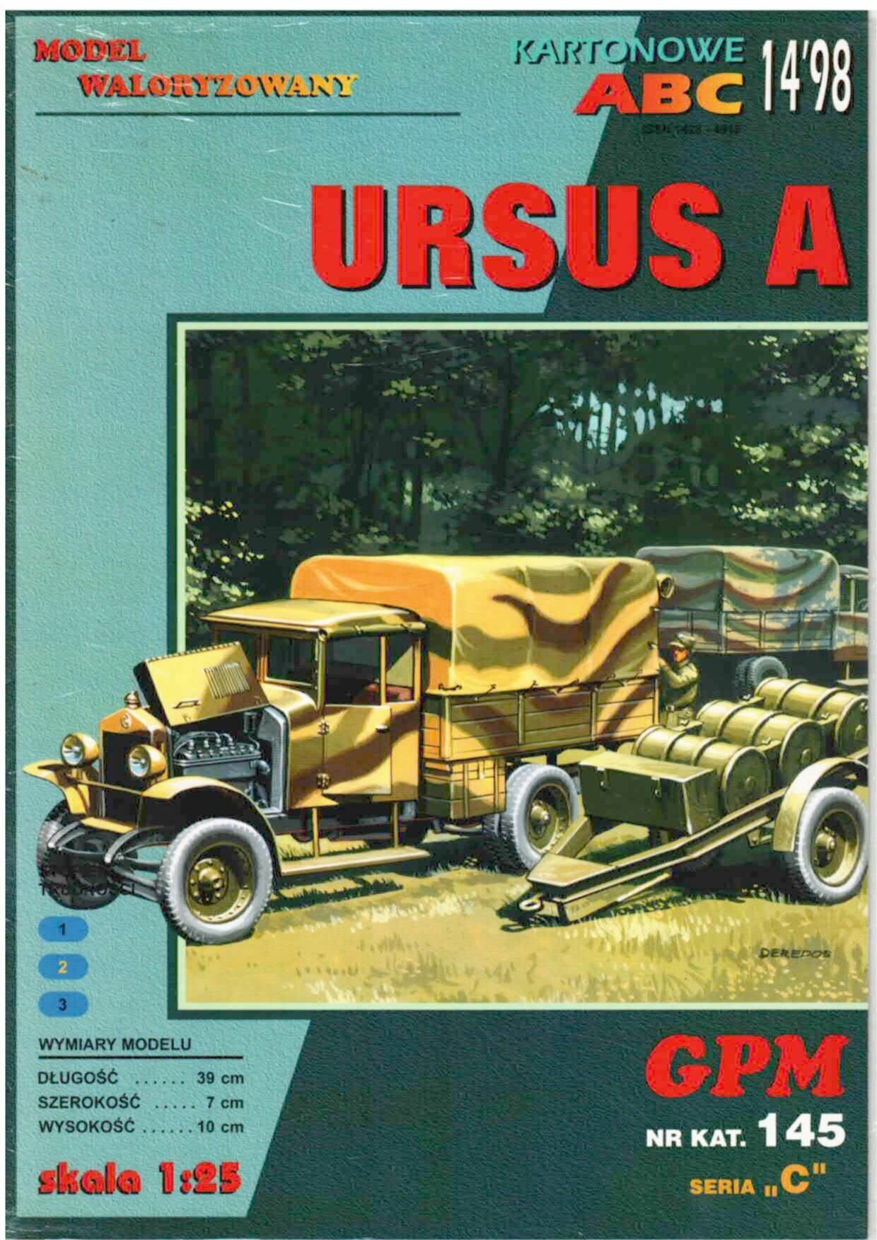 Сборная бумажная модель Машина Ursus A - GPM №14/98 (Журнал)