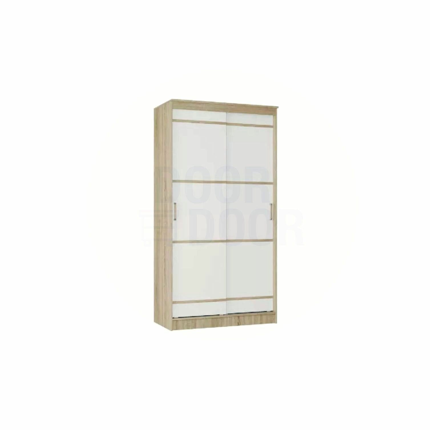Шкаф-купе Сакура 114 см, Дуб Сонома/Белый, 114х221.6х61.4 см.