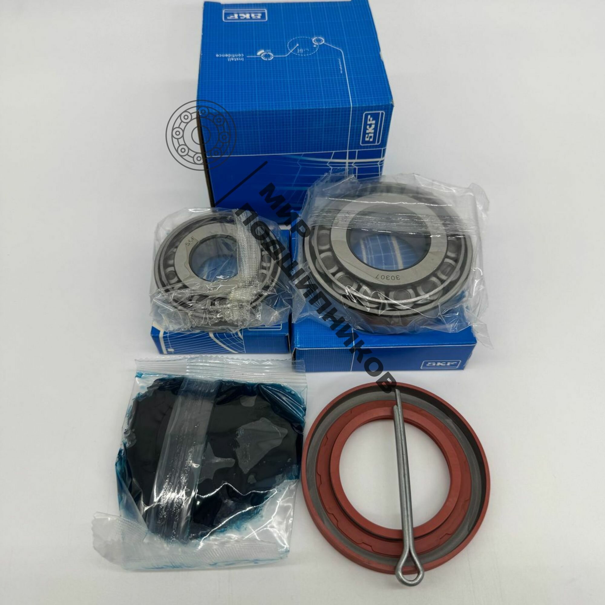 Ремкомплект ступицы передний ГАЗ-3302, 2217,2705, Соболь SKF (6-7307,6-7305)