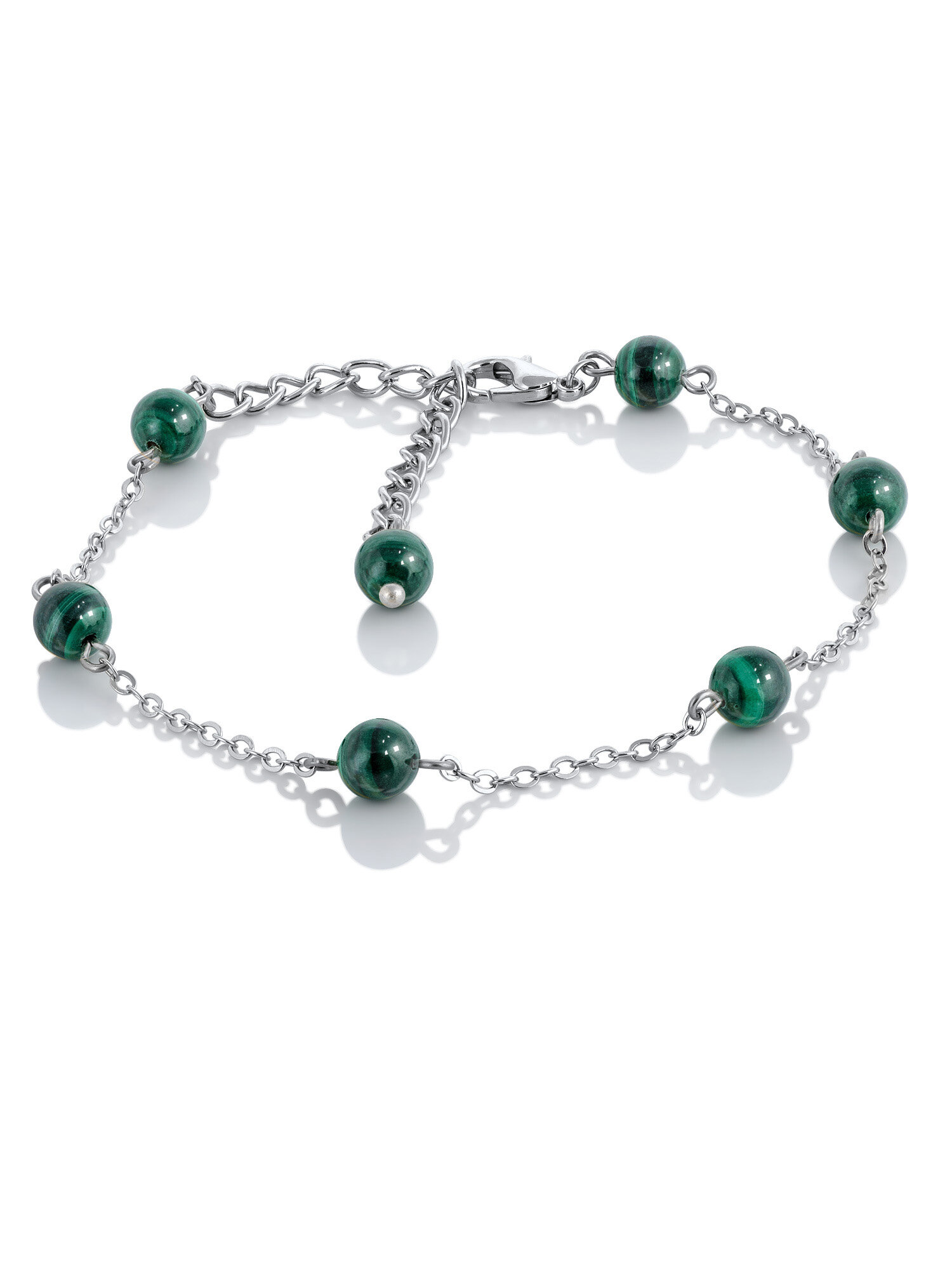 Браслет-цепочка, малахит