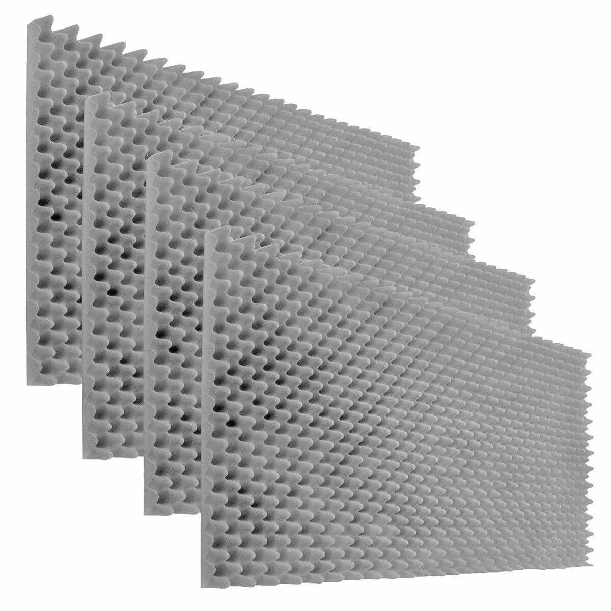 BEIYIN 4 шт Волнистая форма 1200MM X 600MM X 50MM Акустическая изоляционная пена Шумоподавляющая стена для аудио высокая плотность