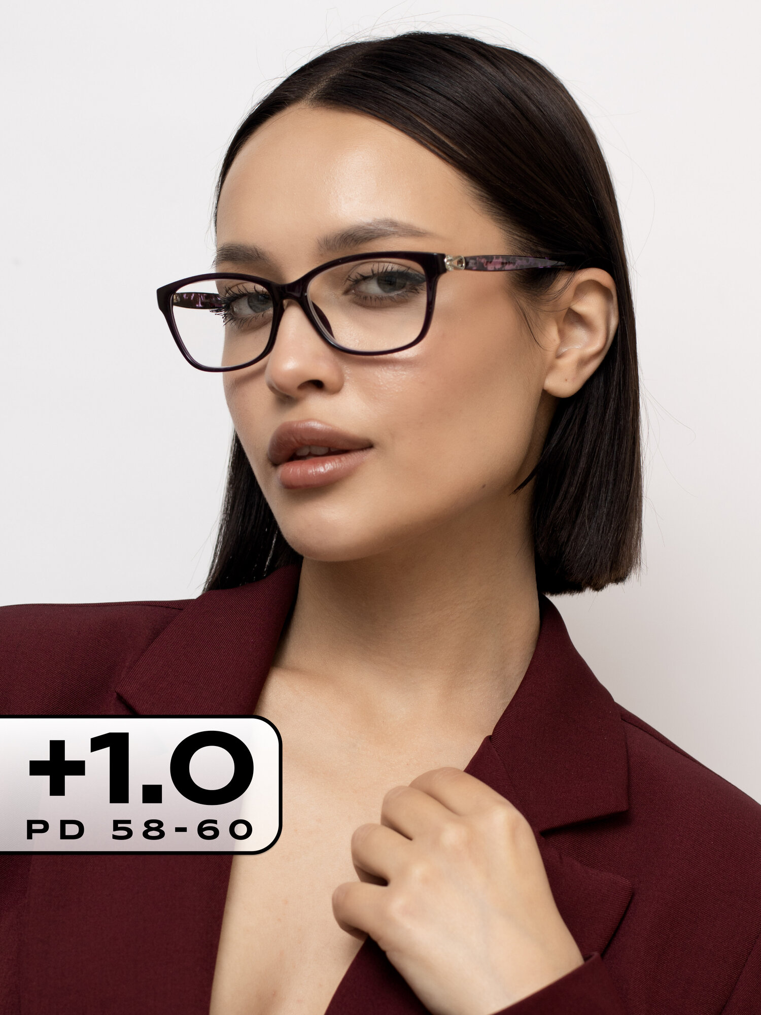 Корригирующие очки для зрения +1 / Готовые очки для чтения с диоптрией +1,0 / МЦР 58-60