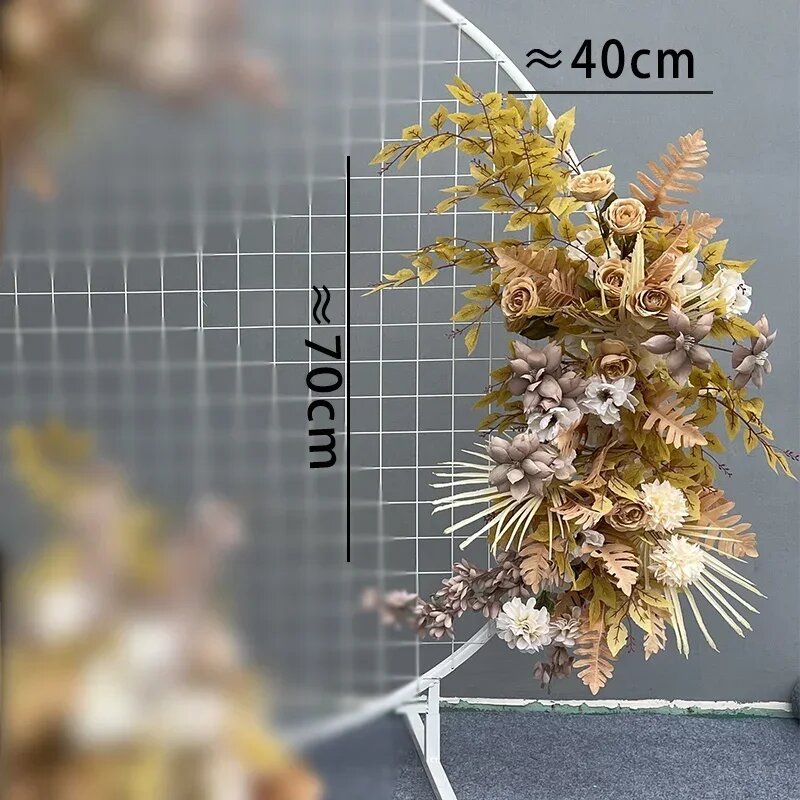 Искусственная цветочная арка из шелка Lucky flower Gold B