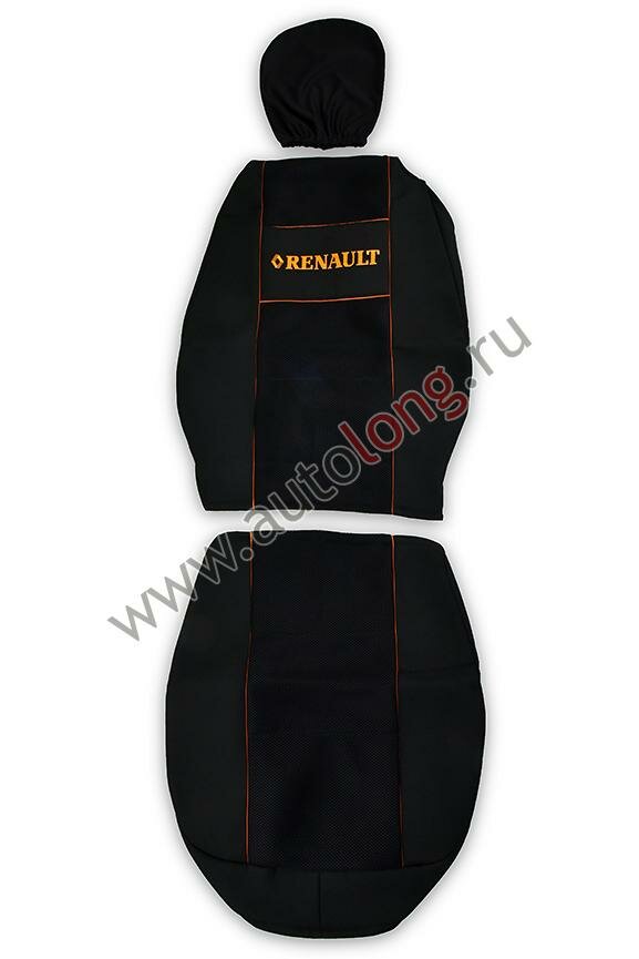 Чехол сиденья, для Renault Magnum, чёрный, 2 ремня, износостойкость