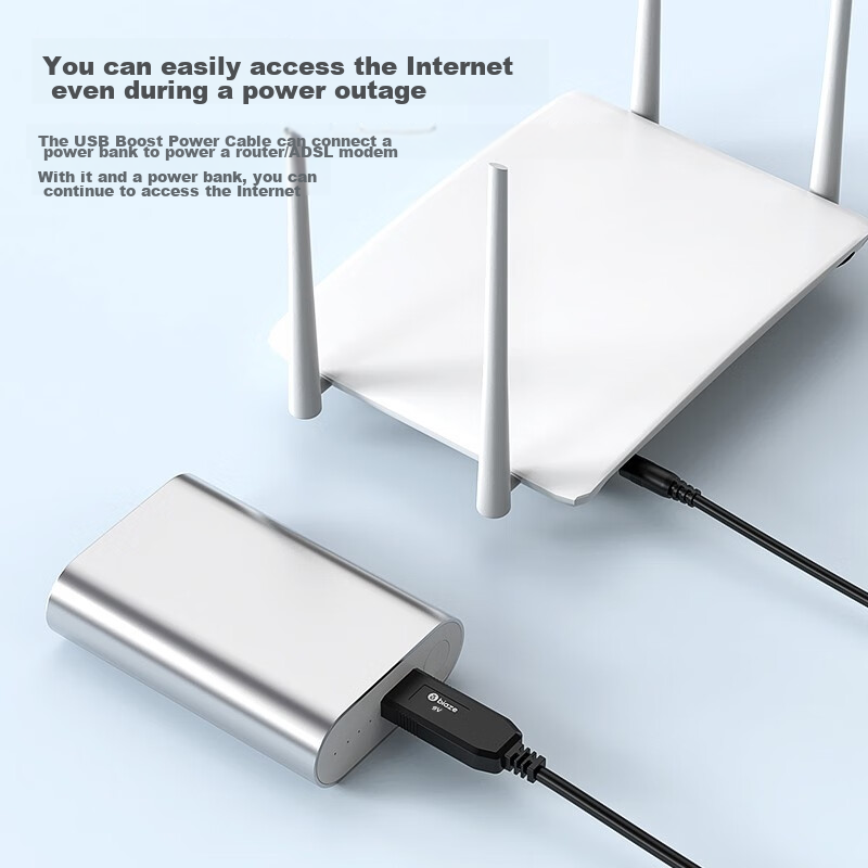 Biaze USB Boost Cable, 9V/1A Round Head 5.5mm, 1 Meter, Charging Pad Power Bank to Router Optical Modem Emergency Power Supply Cable, 5v to 9v HX48
