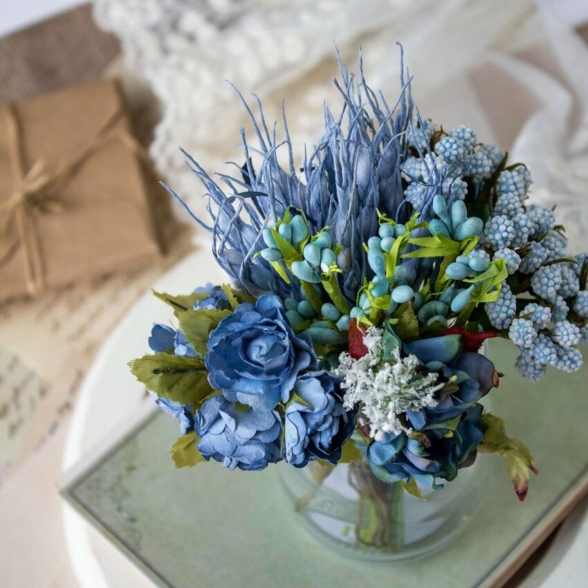 Декоративные букетики Рукоделие "Цветы и колоски", пластик, 5 шт