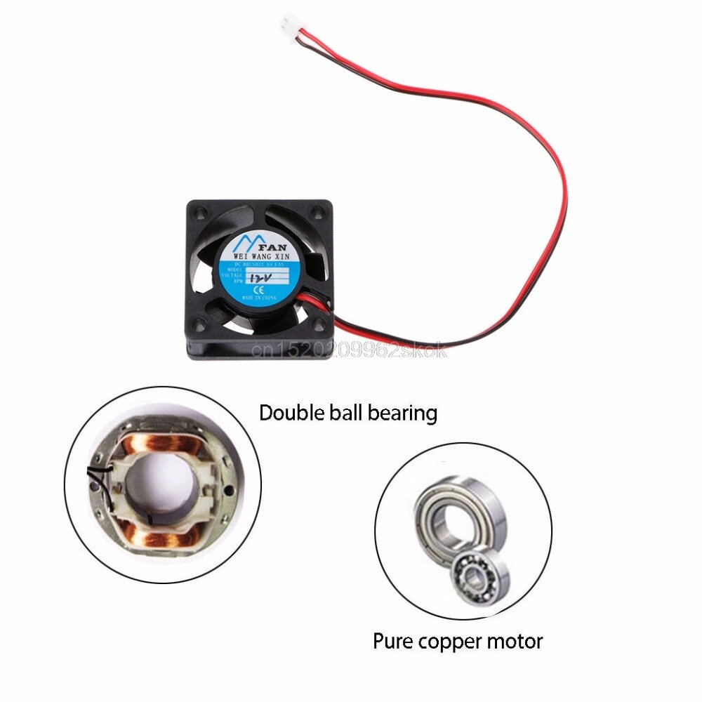 40mm*40mm*20mm DC 12V 2-Pin 5 Blade Cooler Brushless Mini Вентилятор охлаждения 4020 #H029#