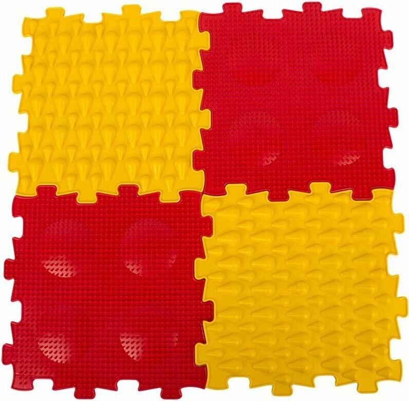 Массажный модульный коврик-пазл, набор из 4 модулей, напольный ортопедический коврик для детей