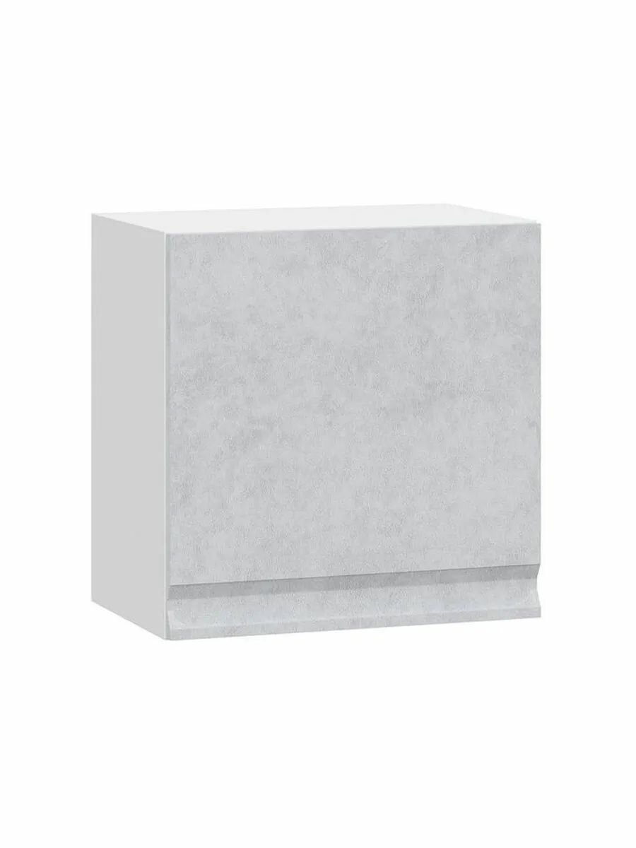 Кухонный модуль навесной, шкаф Велюр с полками, 45х29.6х45.6 см, Белый / Бетон снежный