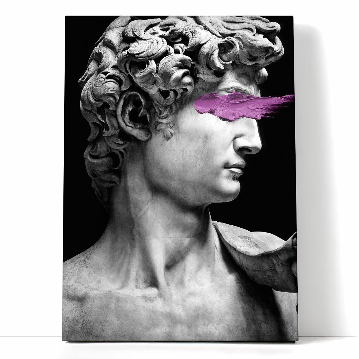 Интерьерная картина на хлопковом холсте/Скульптура Давида арт, 30х40 см