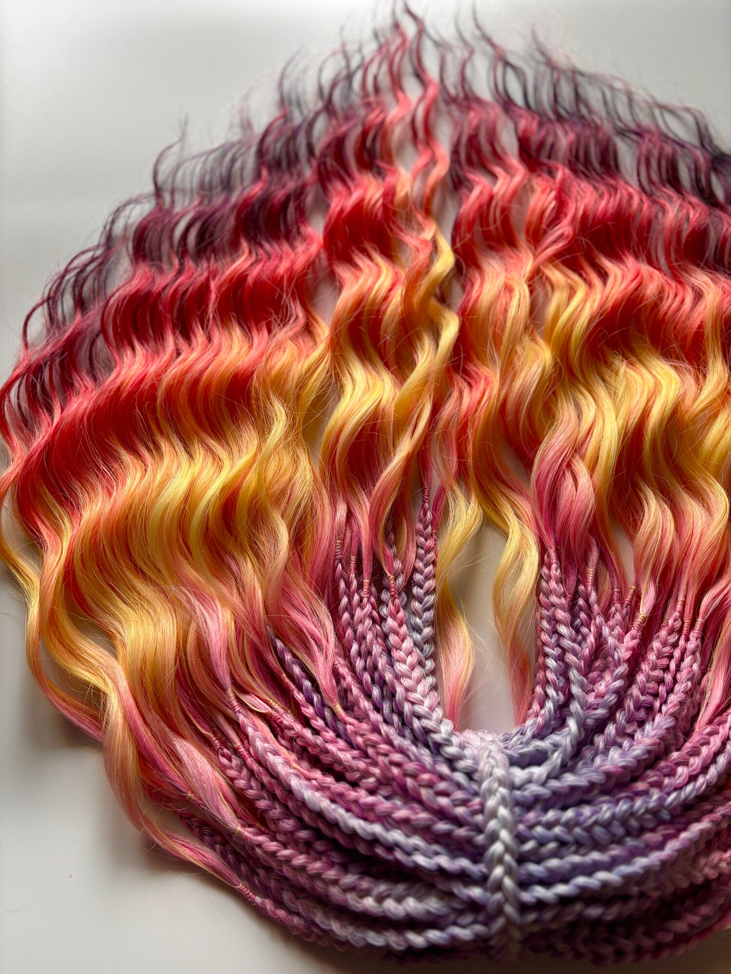 Комплект ажурных ДЕ кос с локонами