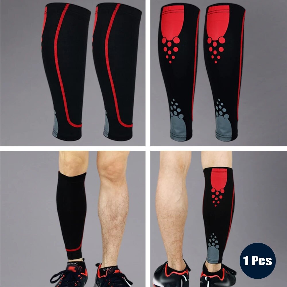 SPOSAFE Компрессионный рукав для икры Красный, M-Less than 65KG, Black Red-1Pcs