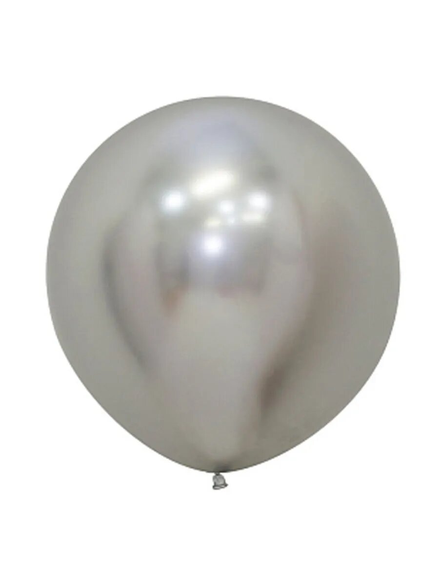 Рефлекс Серебро (Зеркальные шары) / Reflex Silver, латексный шар (24"/60 см ) 1 шт. / SEMPERTEX, Колумбия