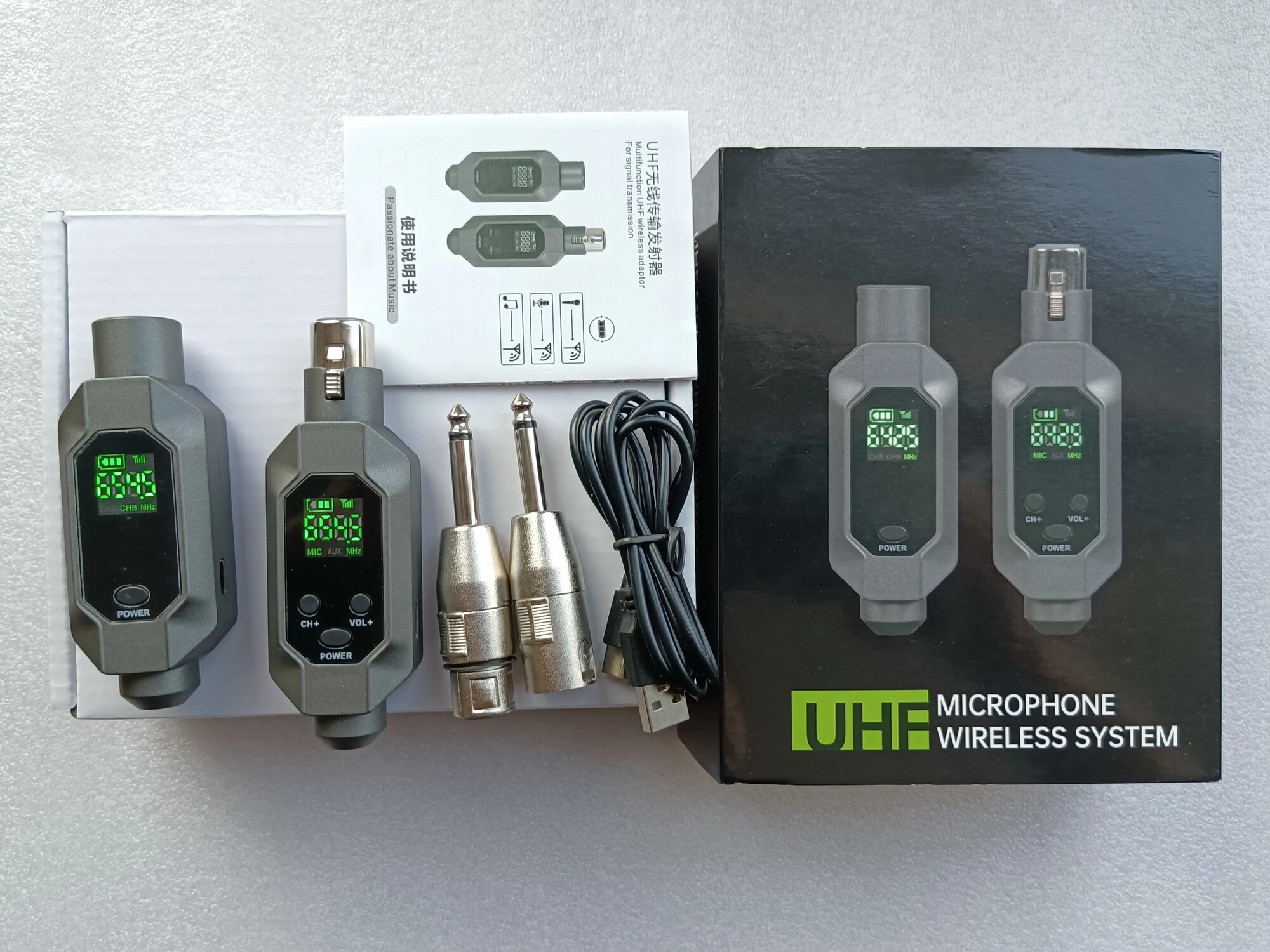 Микрофоны UHF DSP, проводная и беспроводная система, адаптер ресивера сигнала для динамического конденсаторного микрофона 48 В