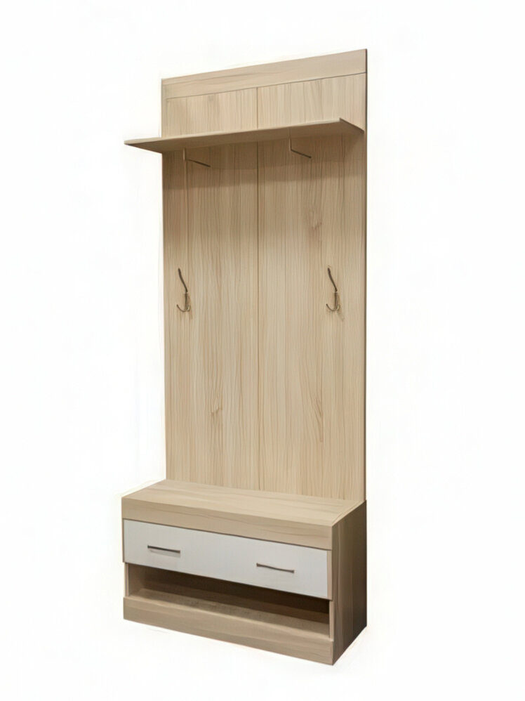 ARNIKA Вешалка для одежды настенная, прихожая Ника 90x37.9x222.1 см, Дуб Сонома