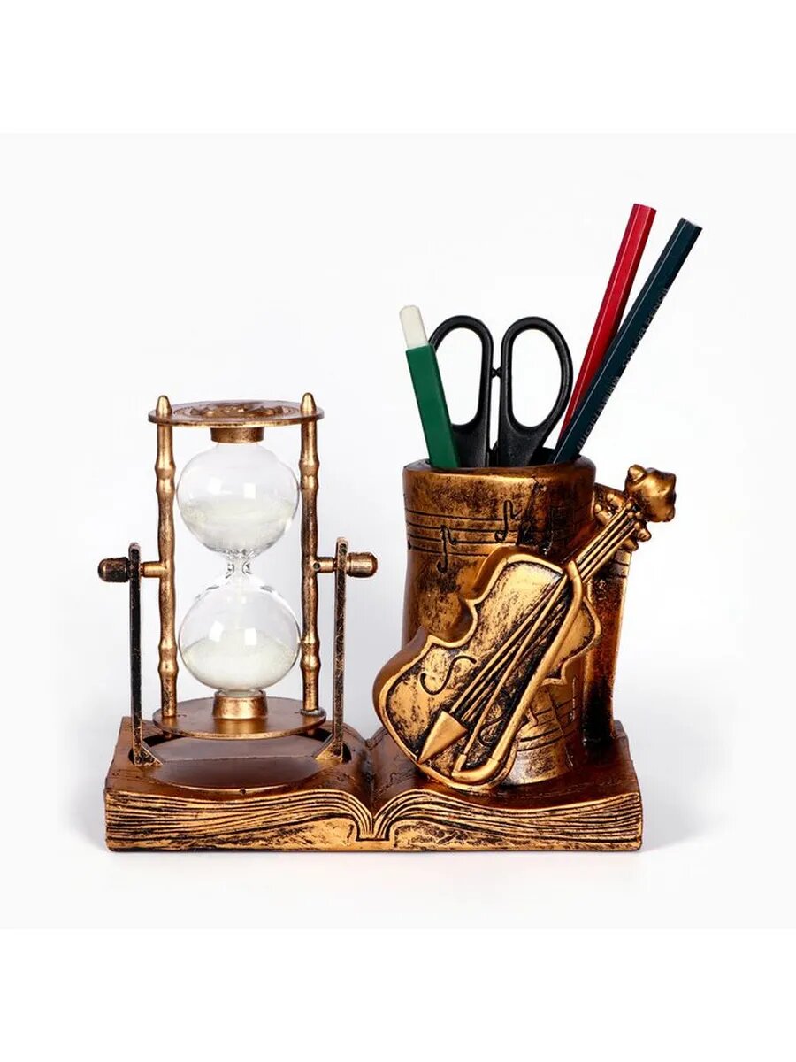 Песочные часы "Скрипка", сувенирные, органайзер для канцеляр