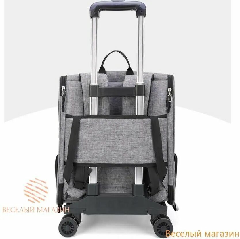 Сумка рюкзак переноска на колесах большая для животных кошек и собак