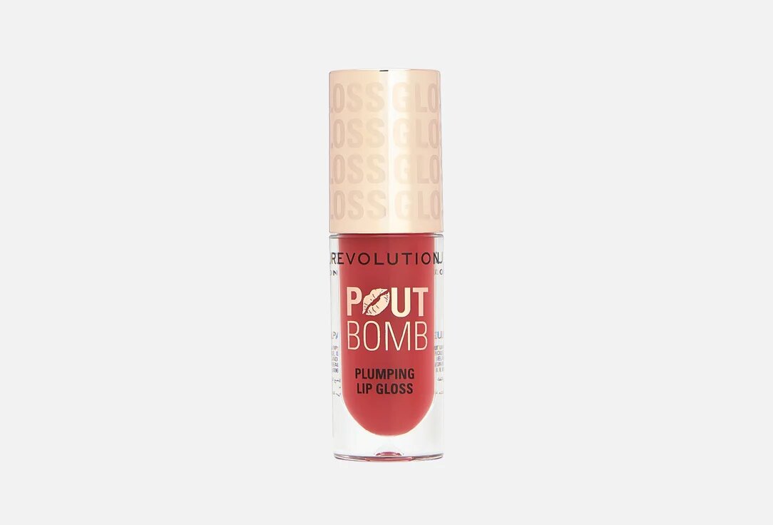Блеск для губ MakeUp Revolution Pout Bomb Plumping Gloss, тон Melba warm peach, 4.6 мл