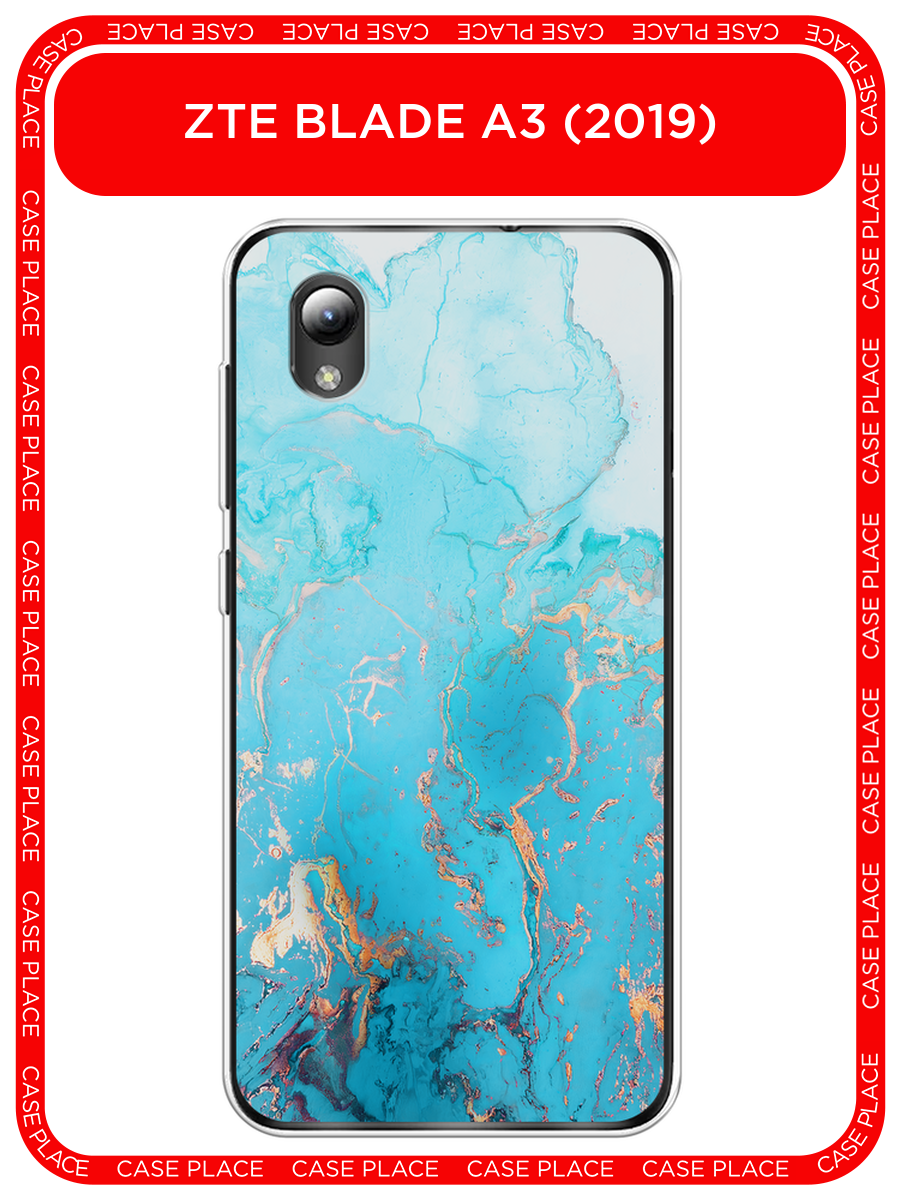 Чехол на ZTE Blade A31 Lite / ЗТЕ Блейд А31 Лайт с принтом Голубой мрамор рисунок
