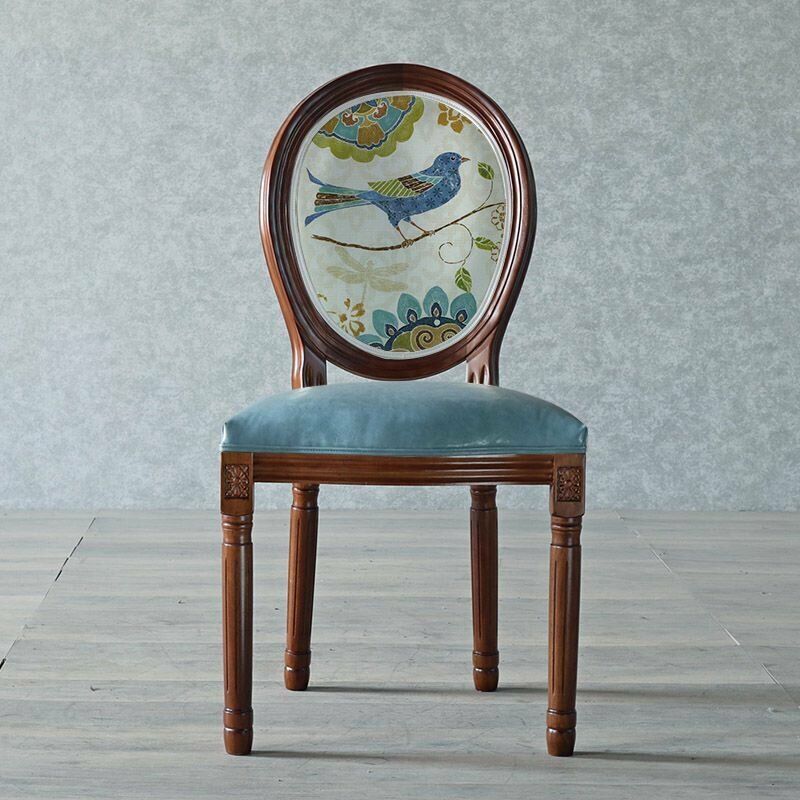 Обеденный стул в европейском стиле ретро из массива дерева, модное и простое кресло со спинкой в американском ресторане отеля