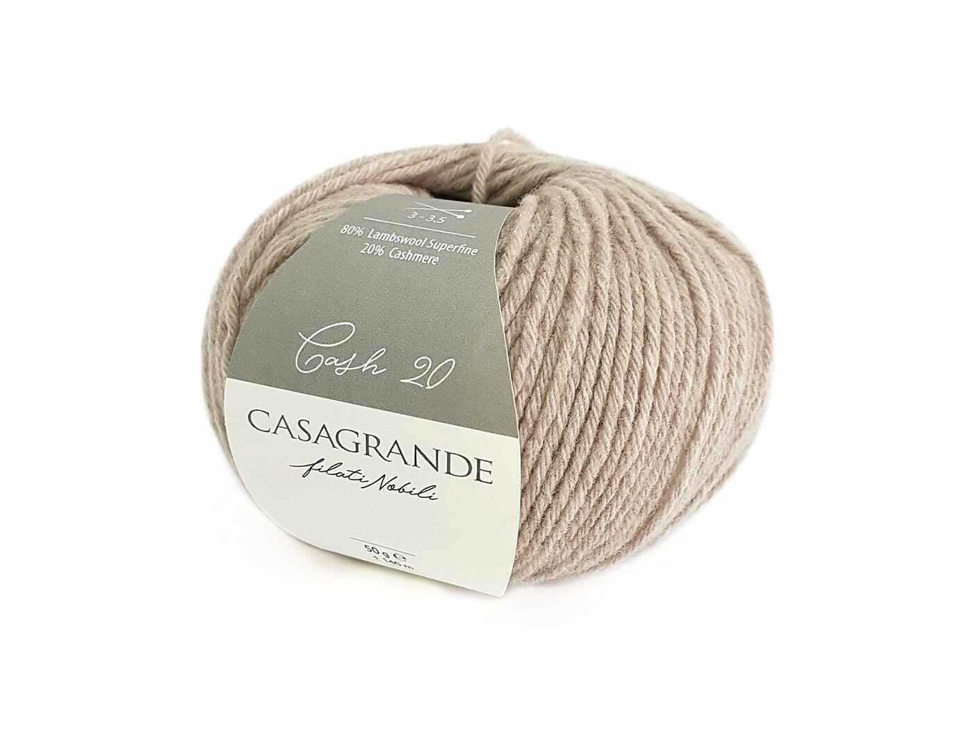 Пряжа для вязания Casagrande Cash 20 (005 007 Beige melange) 1 моток 50 г/140м