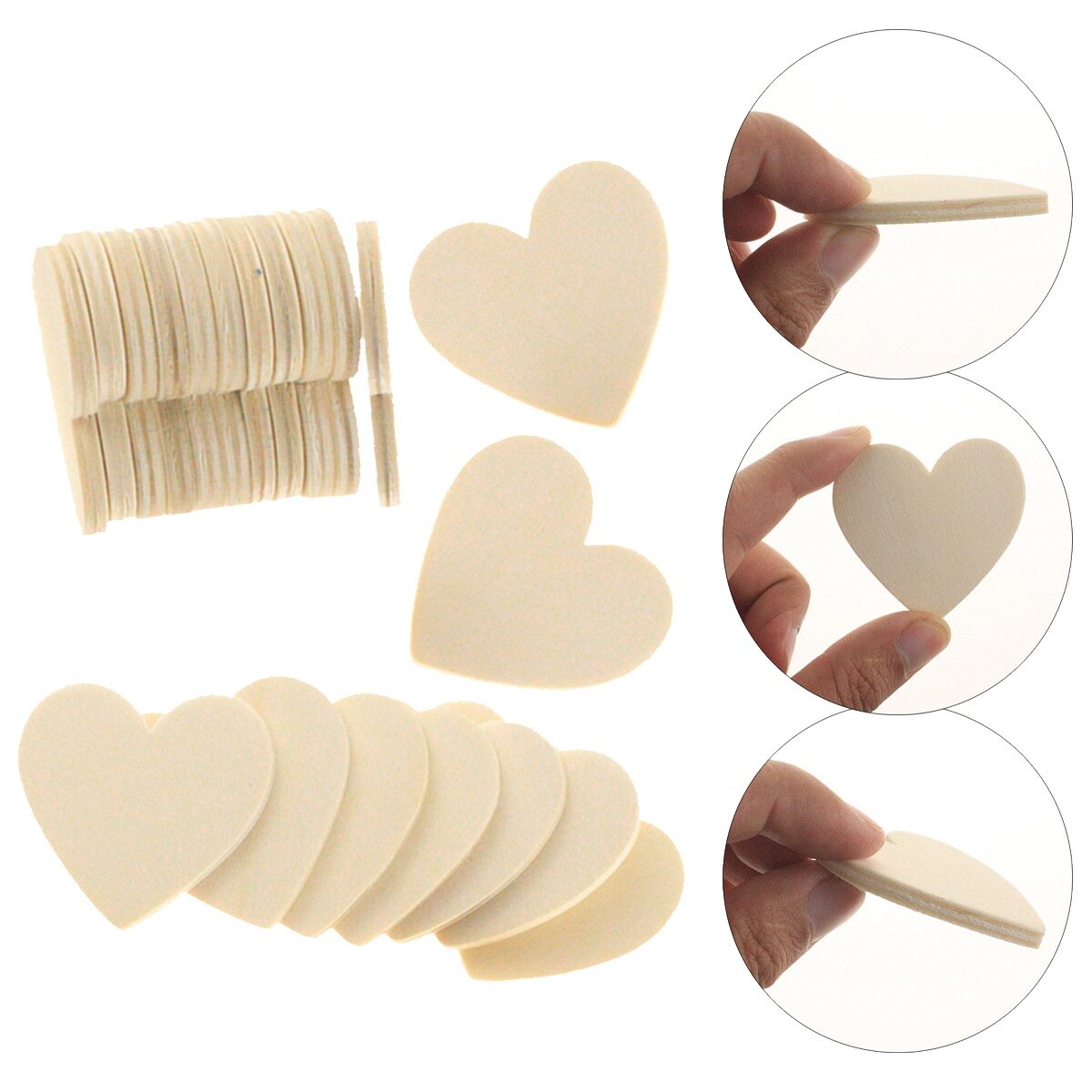 FLYEER 2020 40 шт. пустые деревянные пластины в форме сердца диски деревянные сердца любовь пустые незаконченные натуральные ремесленные принадлежности свадебные украшения
