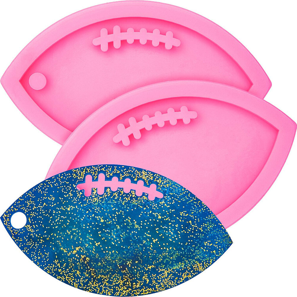 2 шт. силиконовая форма для футбольного мяча, футбольный брелок, форма для регби, помадка, формы для кексов, шоколадных конфет своими руками