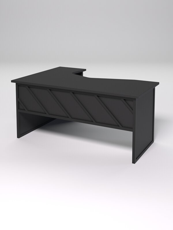 Стол эргономичный правосторонний НТ-060 "стронг" в стиле лофт декор №2, Черный