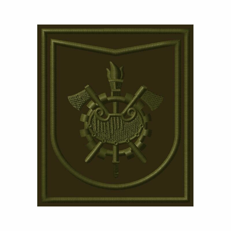 Шеврон ВУЦ при сафу полевой. С липучкой. Размер 85x100 мм по вышивке.