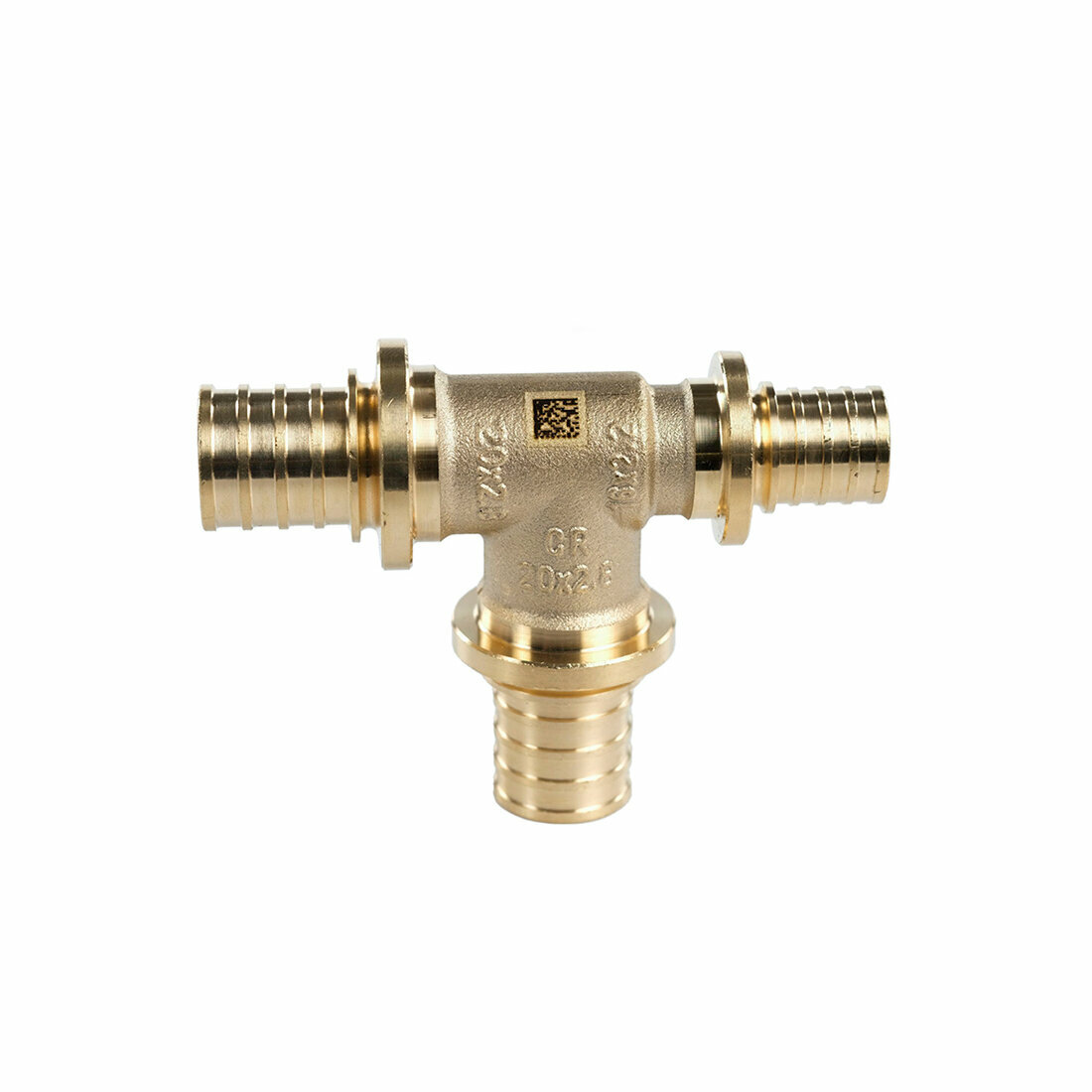 Тройник рехау с уменьшенным торцевым проходом 20-20-16 MX, DZR латунь