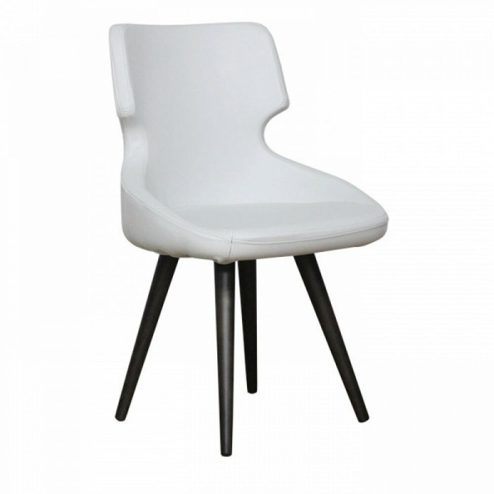 Стул Ветий, искусственная кожа, цвет белый, опора деревянная (арт.444)