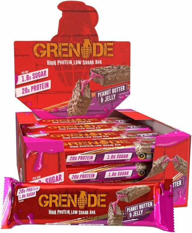 Набор протеиновых батончиков Grenade High Protein Peanut Butter & Jelly, 12 x 60г
