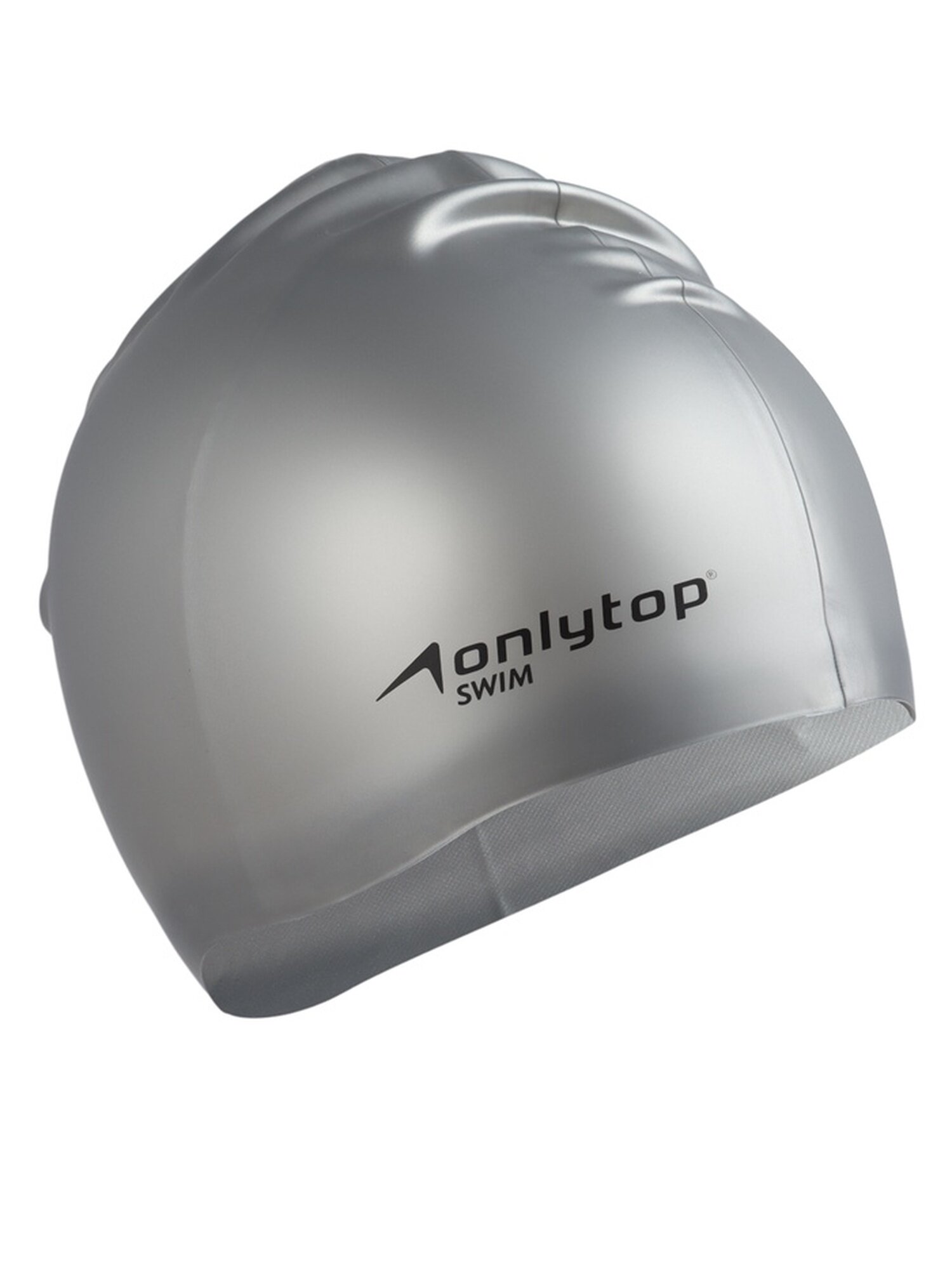 Шапочка для плавания ONLYTOP, силикон, унисекс, вес 49 гр, цвет серый