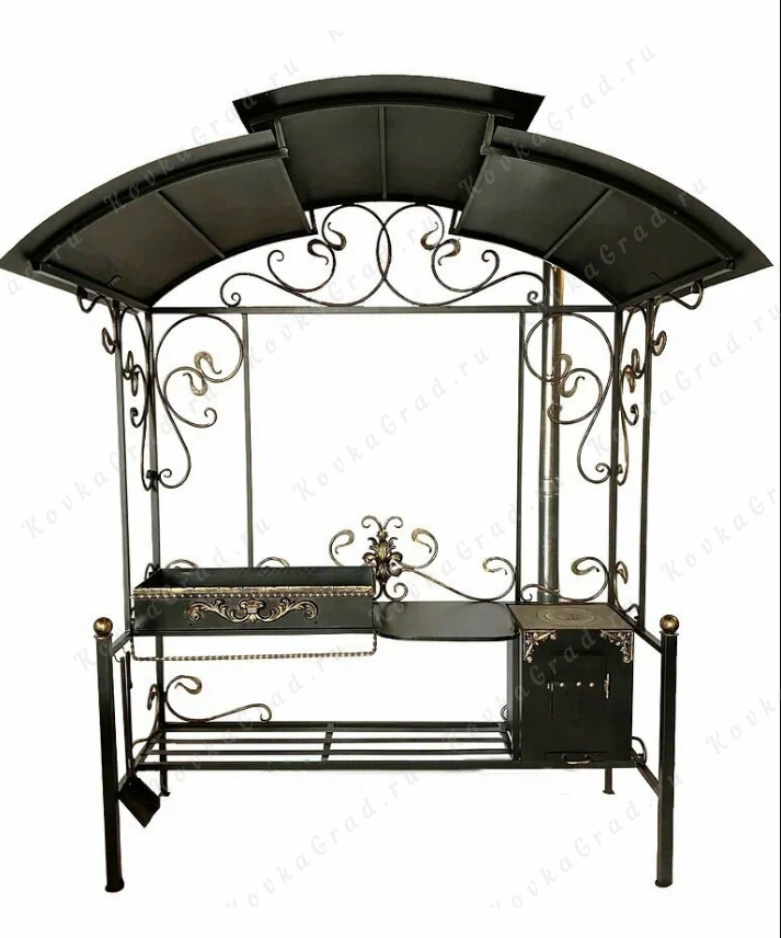 Мангал с крышей "Гербера"